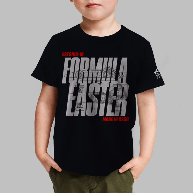 Детская футболка черного цвета: «Estonia-18, FORMULA EASTER» — Футболки ...